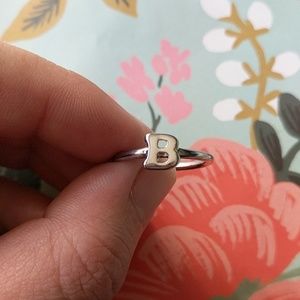 BaubleBar | Jewelry | Nwot Letter Silver B Stackable Personalized Ring ...